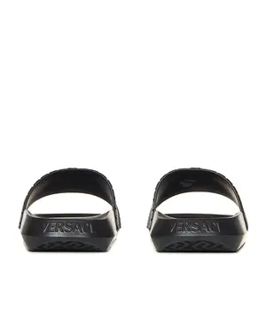 Versace Greca-embossed Open-toe Slippers