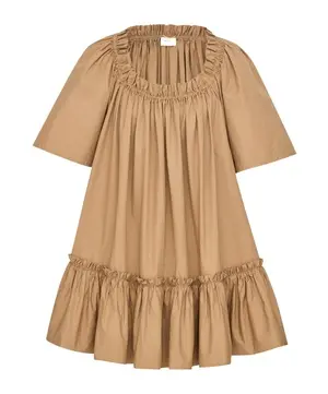Saint Laurent Ruffled Dress - Chestnut