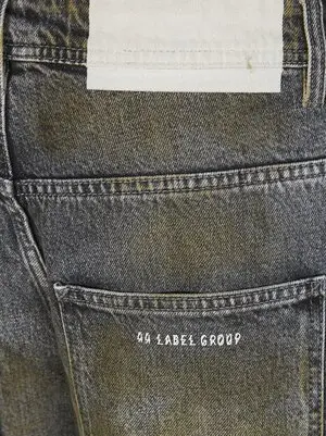 44 LABEL GROUP Vintage Wash Denim Shorts With Raw Edge Hem