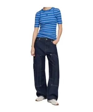 GANNI Audri Seam-detailed Cargo Jeans