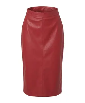 Pinko Back Slit Midi Skirt - Red