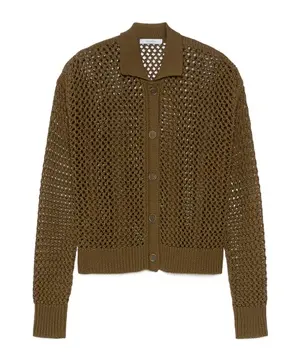 Max Mara Cotton Cordonnet Cardigan Kaki - Khaki