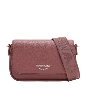 Emporio Armani Wallet On Chain With Pebbled Texture And Adjustable Strap