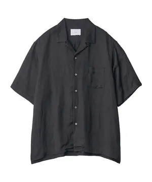 SSSTEIN Open Collar Short-sleeved Shirt - Black