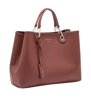 Emporio Armani Logo-print Grained-effect Tote Bag - Red