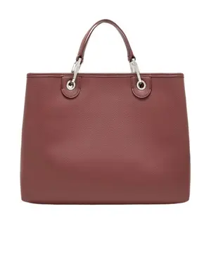 Emporio Armani Logo-print Grained-effect Tote Bag - Red