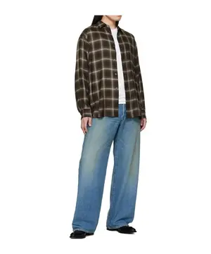SSSTEIN Plaid Loose Long Sleeve Shirt
