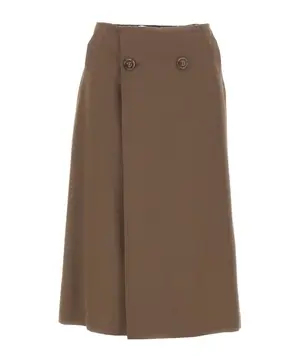 MAISON MARGIELA Wrap Midi Skirt - Brown