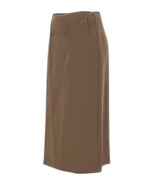 MAISON MARGIELA Wrap Midi Skirt - Brown