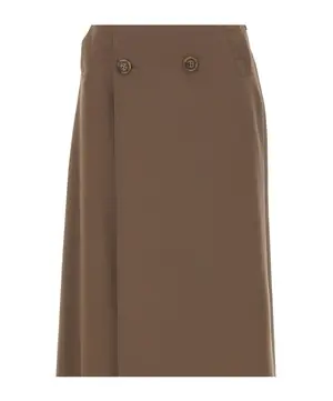 MAISON MARGIELA Wrap Midi Skirt - Brown