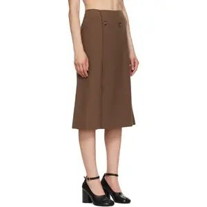 MAISON MARGIELA Wrap Midi Skirt - Brown