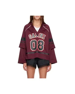 GANNI Double Layered Long Sleeve T-shirt - Brown