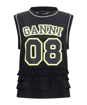 GANNI Ruffled Logo Tank Top
