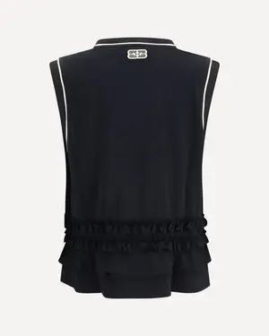 GANNI Ruffled Logo Tank Top