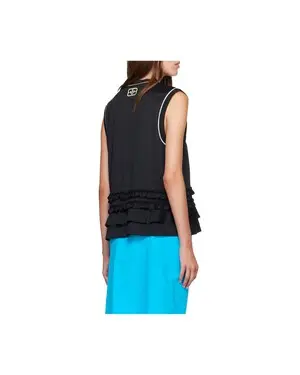 GANNI Ruffled Logo Tank Top