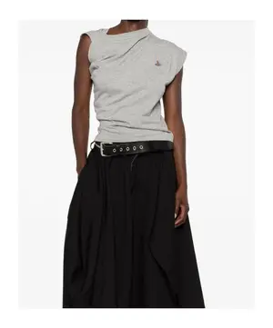 VIVIENNE WESTWOOD Orb Logo Cap Sleeve Top - Grey