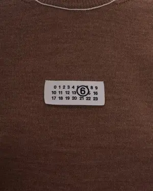 MAISON MARGIELA Contrast Trimmed Ribbed Jumper - Light Brown