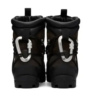 HELIOT EMIL Lace-up Hiking Boots With Carabiner Detail - Dark Brown