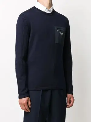 Prada Logo Pocket Knitted Jumper