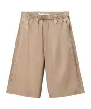 Alexander Wang Perforated Logo Mid-rise Short - Dune