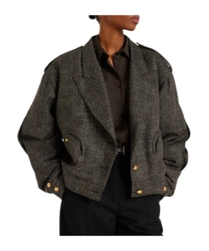 BLAZÉ MILANO Tailored Textured Wool Blend Jacket