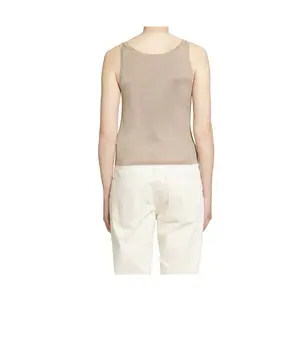 Saint Laurent Round Neck Sleeveless Top