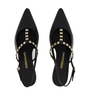 FERRAGAMO Ardea Chain-link Slingback Pumps