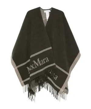 Max Mara Logo-print Fringed Poncho - No