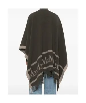 Max Mara Logo-print Fringed Poncho
