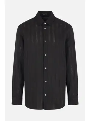 ANN DEMEULEMEESTER Andre Vertical-stripe Shirt - Black