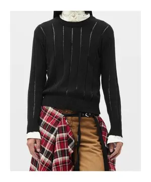 ANN DEMEULEMEESTER Rikki Brushed Rib Crew Neck Sweater