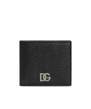 Dolce & Gabbana Calfskin Wallet With Logo - Black