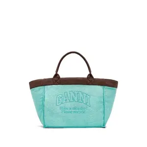 GANNI Beach Logo Tote Bag - Brown