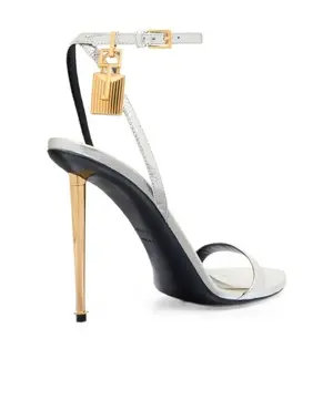 TOM FORD Padlock-detail Metallic Sandals