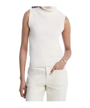 Michael Kors Sleeveless Wool Blend Turtleneck Top