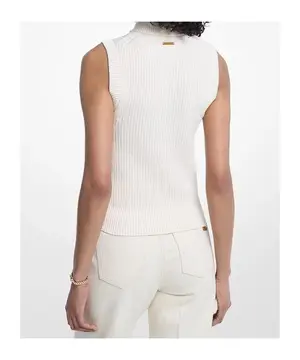 Michael Kors Sleeveless Wool Blend Turtleneck Top