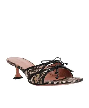 Amina Muaddi Animal Print Sandals