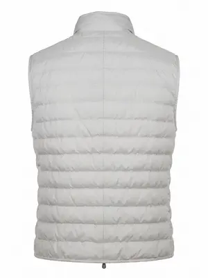 Brunello Cucinelli High-necked Sleeveless Cotton Coat