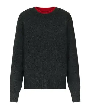 Loulou De Saison Otis Bicolor Cashmere Sweater - Charcoal Red