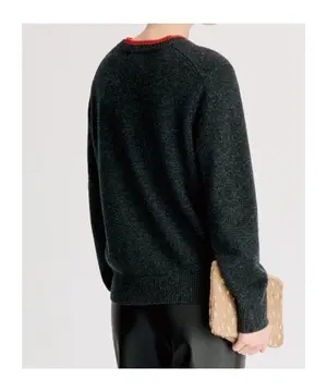 Loulou De Saison Otis Bicolor Cashmere Sweater