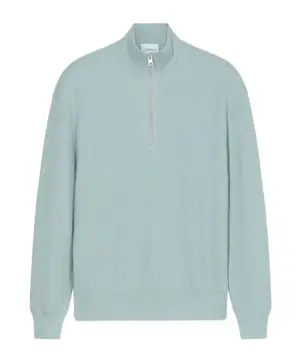 Closed Half-zip Cotton-blend Jumper - Gray
