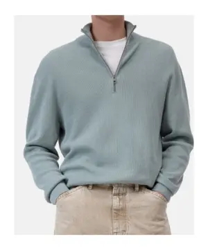 Closed Half-zip Cotton-blend Jumper