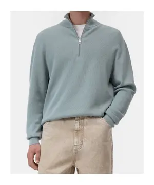Closed Half-zip Cotton-blend Jumper