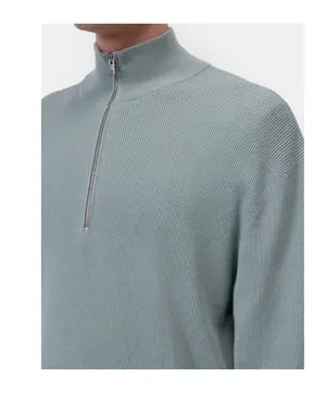 Closed Half-zip Cotton-blend Jumper