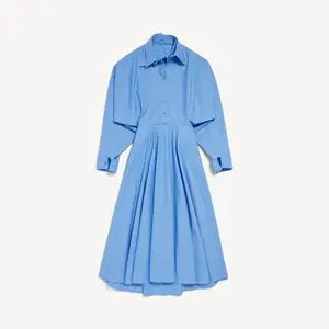 Balenciaga Long Poplin Dress - Blue