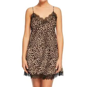 SAINTED SISTERS Neutrals Scarlett Leopard Chemise - Black