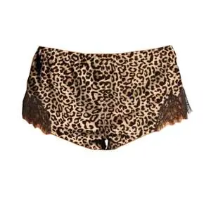 SAINTED SISTERS Neutrals Scarlett Leopard Print French Knicker - Black