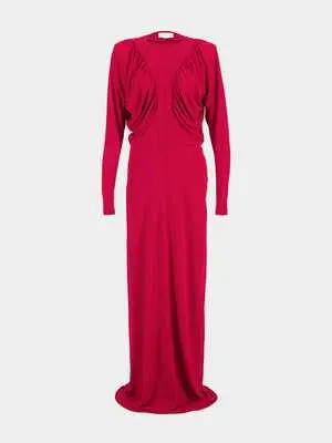 Stella McCartney Draped Crepe Jersey Gown - Red
