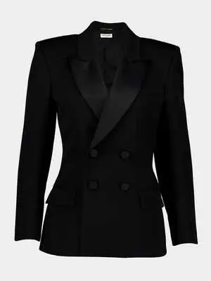 Saint Laurent Grain De Poudre Tuxedo Jacket - Black