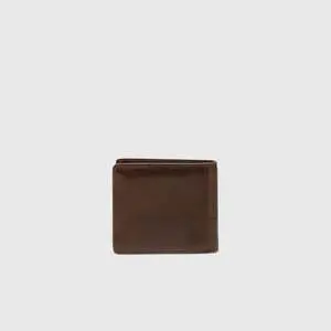 DIESEL® Bi-fold Leather Wallet With Embossed Logo - Brown